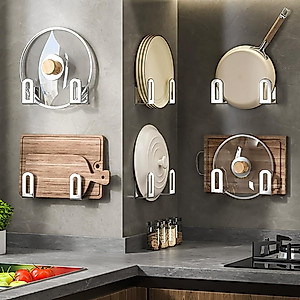 Self Adhesive Stainless Steel Pan Cover Racks ,Pantry Organization Rack, Cutting Board Storage , Pot Lid Holder