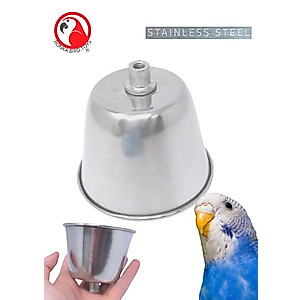 Bonka Bird Toys 800127 Parrot Stainless Steel Water 12oz Cup Cage Seed Feed Bowl