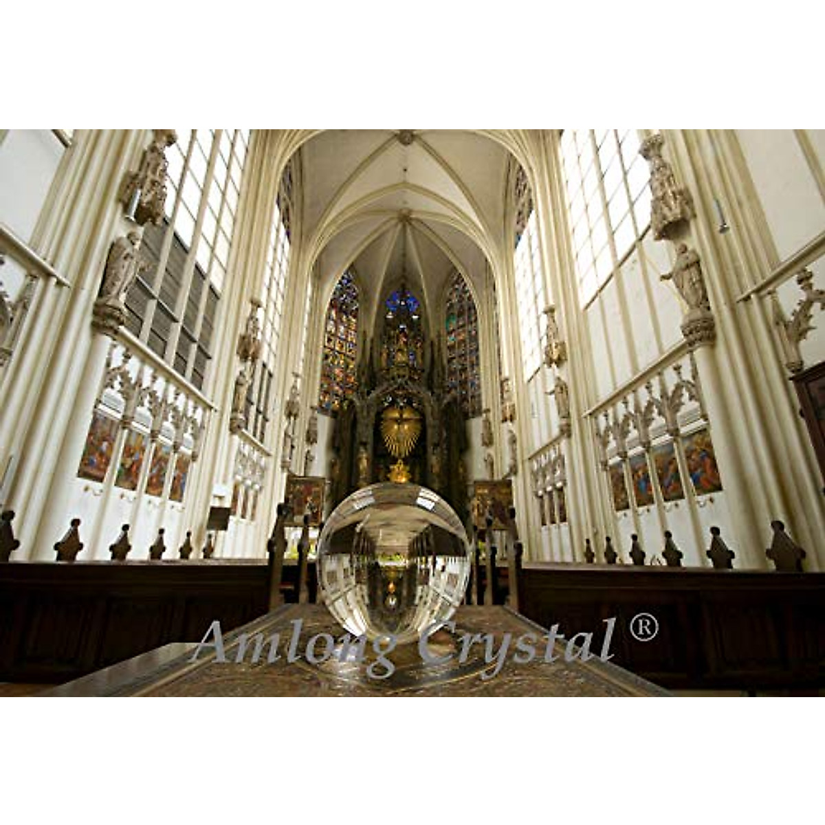 Amlong Crystal Clear Crystal Ball 150mm (6 inch) with Unicorn Stand and Gift Package for Decorative Ball, Lensball Photography, Gazing Divination or Feng Shui, and Fortune Telling Ball