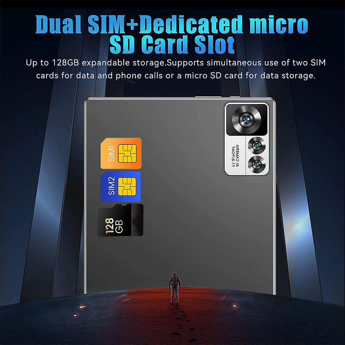 Airshi Tablet, 5GWIFI 5.0 100‑240V Front 800W Rear 1600W 10.1in Tablet Dual Card Dual Standby Octa Core CPU for Office (US Plug)