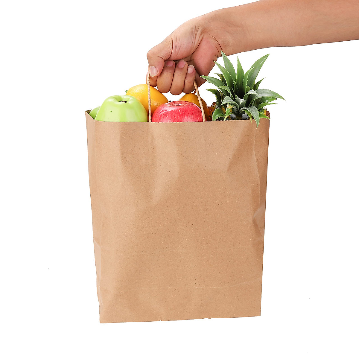 Kslong 105 Pack Brown Kraft Gift Bags with Handles, Natural Plain Kraft Paper Shopping Bags Bulk for Retail Business, Grocery, Merchandise, Craft, Birthday, Wedding, Party Favors in 3 Sizes