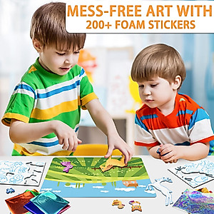 SOOVSY 200 Sheets Animals Foil Art Fun Kit for Kids, Foil Art for Kids Crafts Kit DIY Creative Activity Birthday Christmas Gift Travel Toys for 4 5 6 7 8 9 Years Old Kids Girls Boys Arts & Crafts