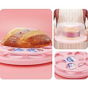 ZOAJU Plastic Cake Carrier with Handle and Removable Cupcake Holder Cake Container, Holds up to 11 Cupcakes for Transporting Pies, Cookies, Desserts(Pink)