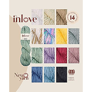 Circulo Inlove Chunky Yarn, 100% Brazilian Cotton Yarn - Baby Yarn for Crocheting Soft, Yarn for Crocheting & Knitting - Crochet Yarn, Pack of 1 Hank of 137 yds (5745 - Eucaliptus)