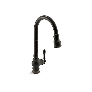KOHLER Artifacts Pull Down Kitchen Faucet, Kitchen Sink Faucet with Pull Down Sprayer, Oil-Rubbed Bronze, K-99259-2BZ