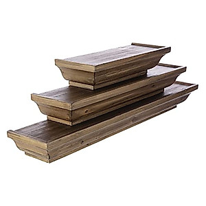 Kiera Grace Muskoka Fitz Wood Shelves - Walnut, 12", 18", 24", Set of 3 (FN00636-3INT)