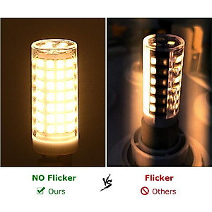 LEDGLE 5Pcs G9 LED Bulb 10W(100W Halogen Equivalent), 100LEDs 900LM 3000K Warm White Light for Ceramic G9 Bi Pin Base, Suit for Ceiling Chandeliers Light, No Flicker, Non-dimmable