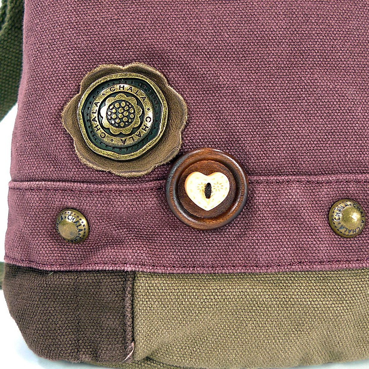 CHALA Patch Cross-Body Women Handbag, Canvas Messenger Bag - Mauve (Giraffe)