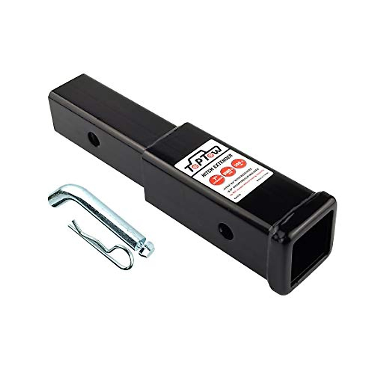 TOPTOW Hitch Extender, Fits for 2 inch Receiver, 7 inch Extension Length, with 5/8 inch Hitch Pin