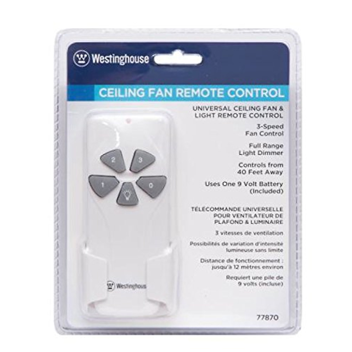 Westinghouse 7787000 Ceiling Fan and Light Remote Control, White