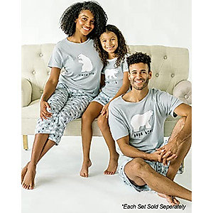 Sleepyheads Grey Polar Bear Family Matching Short Sleeve PJ Sets, Bear Summer, Small, Women's (Style 1)