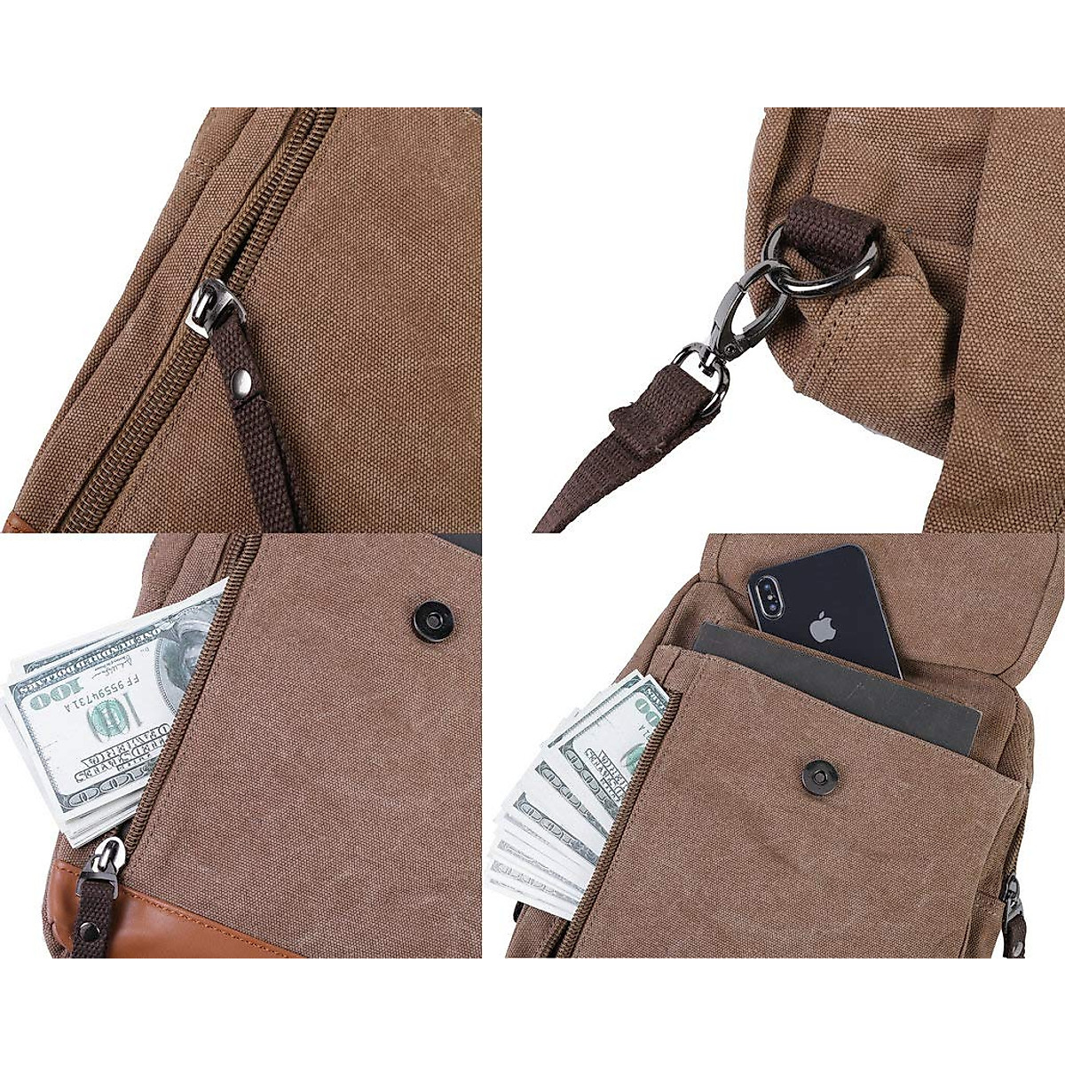 JIAO MIAO Mini Canvas Backpacks Casual Strong Small Packback Daypack ,181002-Black