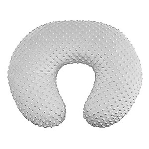 OWLOWLA Minky Nursing Pillow Cover, Breastfeeding Pillow Slipcover Fits Nursing Pillow for Baby Boy Girl(Silver Gray)