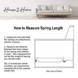 House2Home 27" Sofa Upholstery Spring Replacement, 2pk Repair Kit for Furniture Chair Couch, Includes Clips, Screws, and Instructions