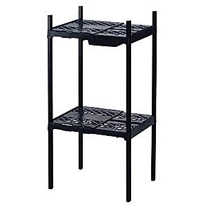 LockerMate, Black Double Shelf, Adjustable Width and Height to Fit Most School Lockers