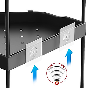 Tiktiger Corner Shower Caddy Standing,4 Tier Shower Stand Organizer for Bathroom Inside Shower with 4 Hooks,Plastic & Stainless Steel Corner Shower Shelves