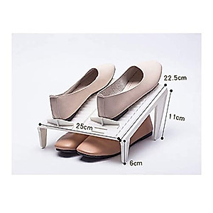 HTLLT Practical and Convenient Shoe Slots Organizer Adjustable Shoe Racks Space Saver Shoe Holder 6/10 Piece Set,Green,10 Piece Set