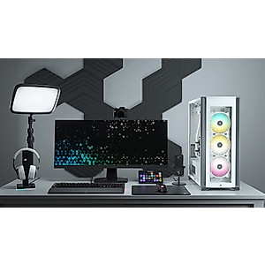 CORSAIR iCUE 7000X RGB Full-Tower ATX PC Case – Three Tempered Glass Panels – Spacious Interior – Easy Cable Management – 4x CORSAIR SP140 RGB ELITE Fans Included – White