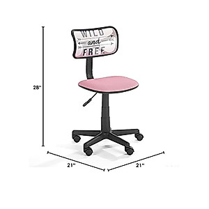 Urban Shop Printed Swivel Mesh Chair, Wild and Free