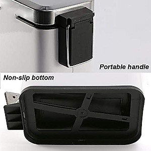 WENLII Silent Stainless Steel Trash Can 5L Rectangular Step Kitchen Waste Bin for Bathroom Kitchen Living Room Office Trash Bin (Color : Black)