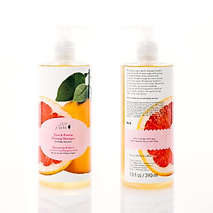 100% PURE Yuzu & Pomelo Glossing Shampoo & Cleansing Detox Helps Restore Vibrancy in Dry Dull Hair Revitalizing Shine & Body Healthy Growth for Women & Men, Vegan - 13 Fl Oz