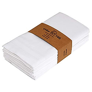 Urban Villa Dinner Napkins White Cloth Napkins Set of 12 Dinner Napkins 20X20 in Cotton Dinner Napkins Everyday Use Oversized Cloth Napkins with Mitered Corners 1 in Hemmed Dinner Napkins