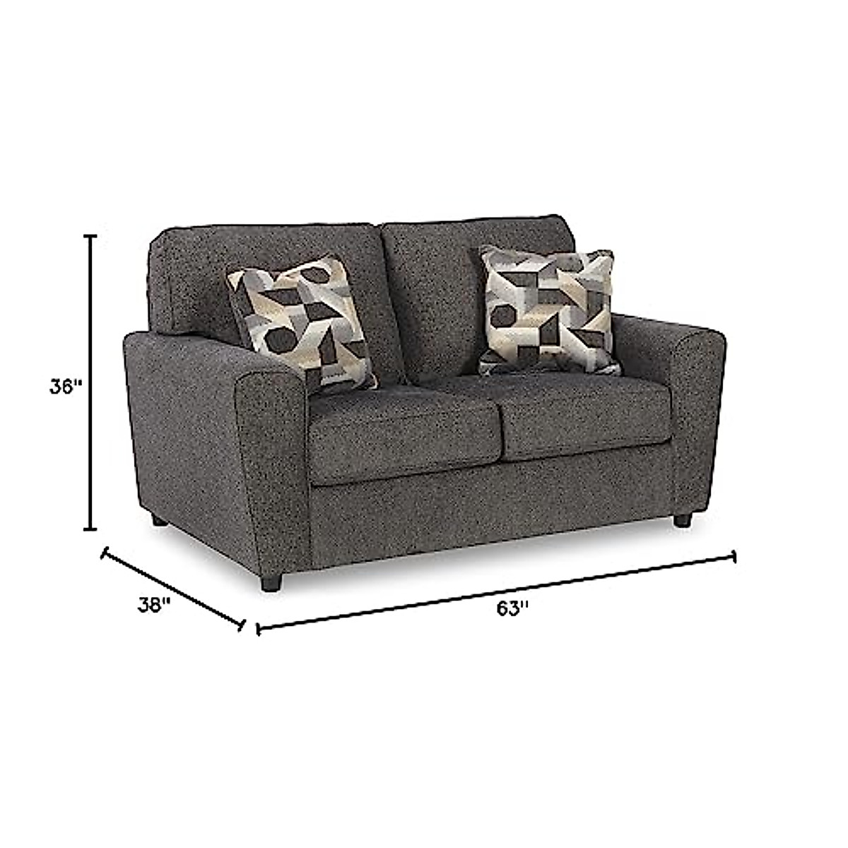 Signature Design by Ashley Cascilla Casual Loveseat, Dark Gray