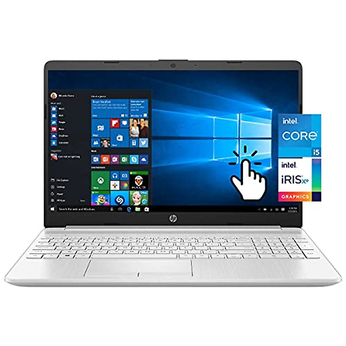 Portable HP 15.6" Touchscreen Laptop, Intel Core i5-1135G7, 12GB RAM, 1024GB PCIe SSD, 720p Webcam, Wi-Fi, Bluetooth, USB-C, HDMI, Intel Iris Xe Graphics, Windows 10 Home 64, W/ 32GB MSD Card