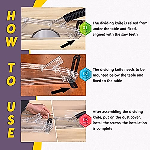 Stand Table Saw Protective Cover, 4-10 Inch Anti Dust Table Saw Guards with Splitting Knife, Universal Dustproof Clear Plastic Case - for Woodworking Most Table Saw (R-Shaped)