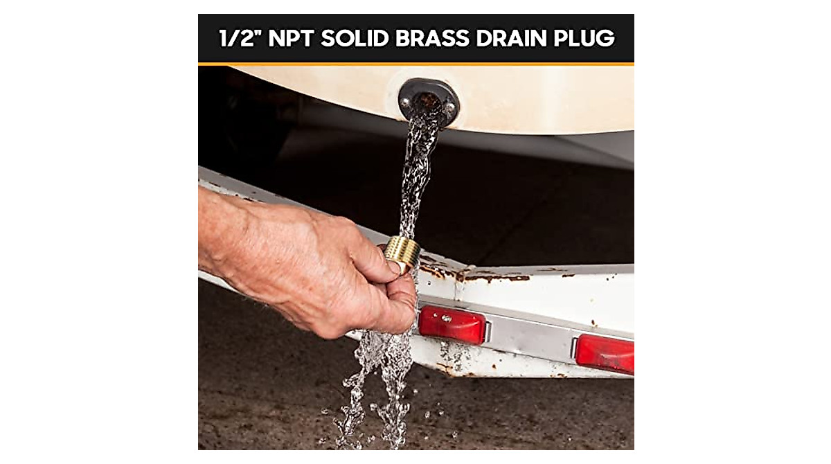Boat Plugs 1/2 Inch Npt Solid Brass Boat Drain Plug, 2 Pack Garboard ...