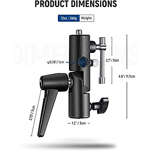 NEEWER Camera Flash Bracket H-Type Mount with Umbrella Softbox Holder, 180° Swivel Adjustable Metal Light Stand Adapter with 1/4" to 3/8" Screw Adapter for Speedlite LED Lamp Light Stand Tripod