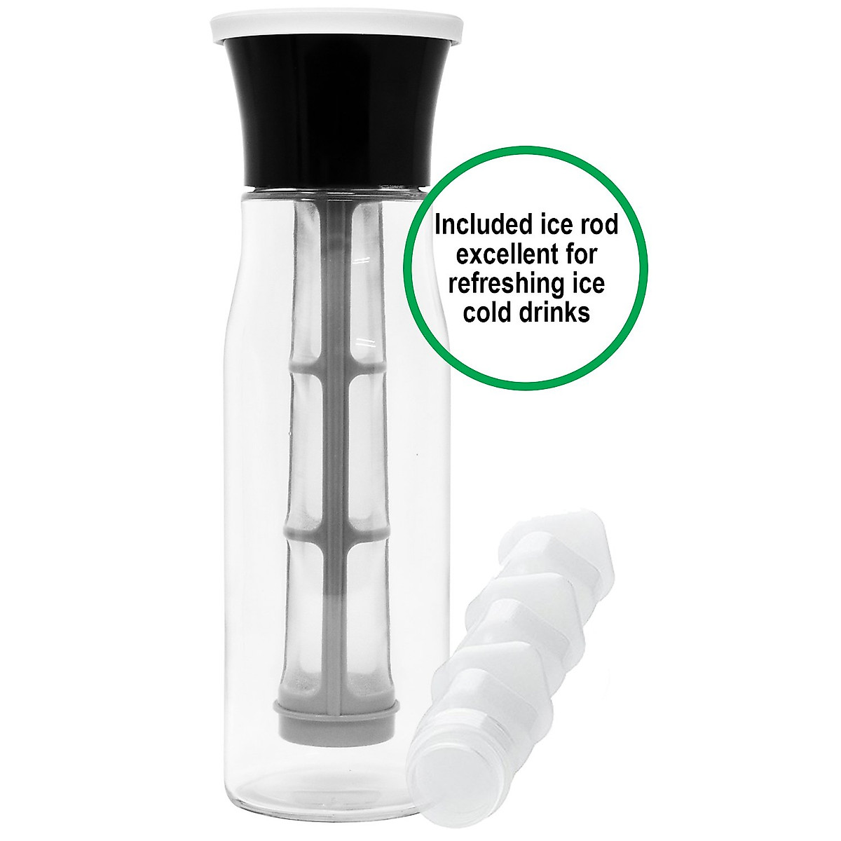 Cold Brew Coffee Maker Pitcher 1 Quart Reusable Airtight Glass Bottle Drip Proof Lid With Coffee Mesh Filter For Homemade Coldbrew And Iced Coffee And Tea Infuser Plus Ice Tube By Perlli