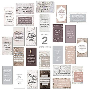 Canopy Street Marble Quartz Daily Gratitude Cards / 50 Motivational Kindness Cards / 25 Inspirational Quote Card Designs / 2.5” x 3” Uplifting Business Cards