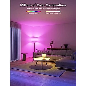 Govee Smart A19 LED Light Bulbs, 1000LM RGBWW Dimmable, Wi-Fi & Bluetooth Color Changing Light Bulbs, Works with Alexa & Google Assistant No Hub Required, 75W Equivalent Smart Bulbs, 2 Pack