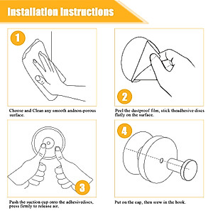 Di yan Two Bathroom Suction Cup Hooks, Matte Black, Suitable for Shower, Bathroom, Glass Door, Mirror, Ceramic Tile Suction Cup Hooks, Luffa, Towel, Jacket, Bathrobe Hook Bracket