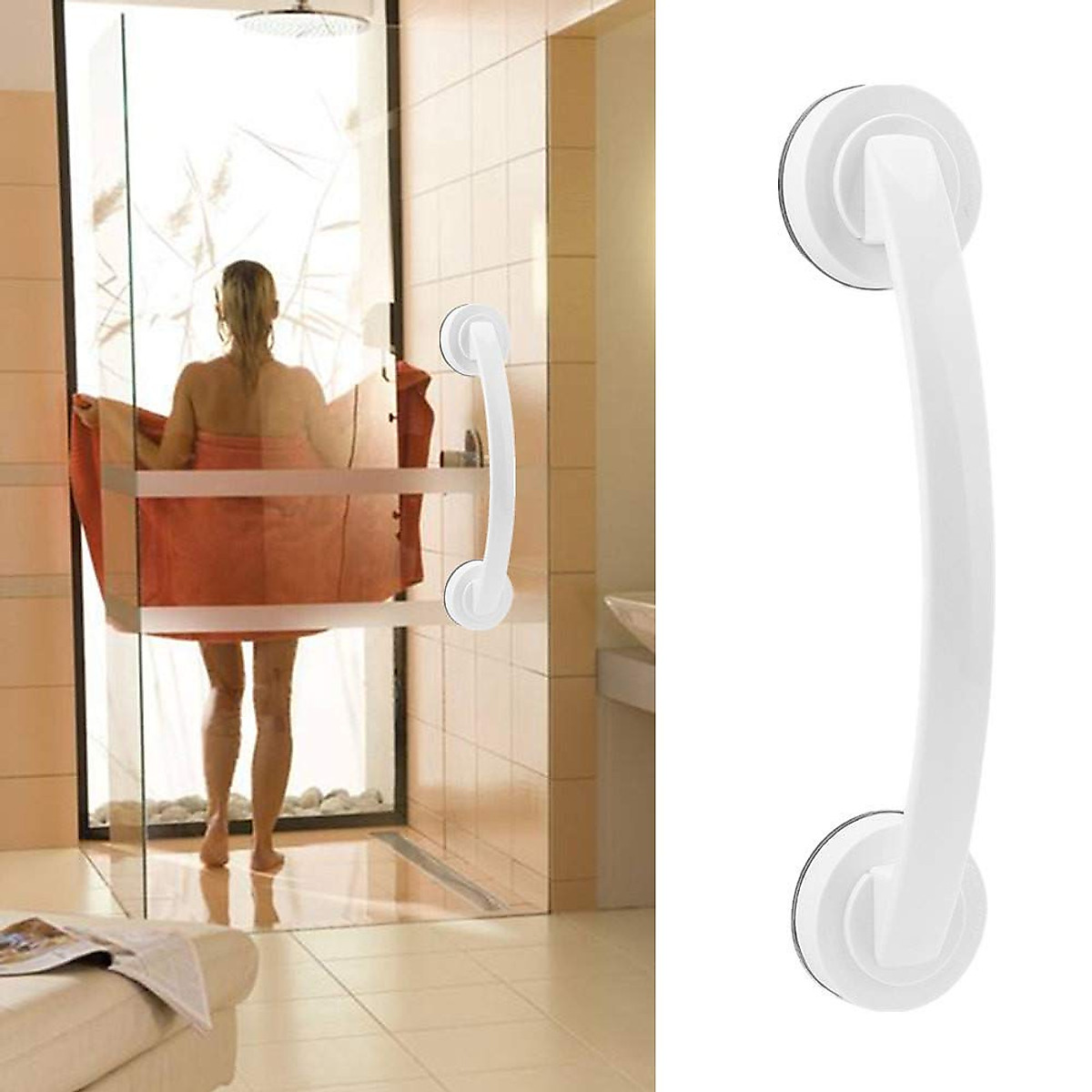 Toxz Bath Safety Handle Suction Cup Handrail Grab Bathroom Grip Tub Shower Bar Rail,Portable Suction/Handle Grips,29 x 6.5 x 4.5 cm (LxWxH)(Ship from US!)