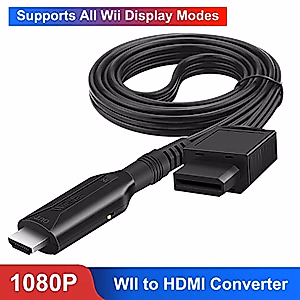 Wiistar Wii to HDMI Converter Wii HDMI Adapter Cable 1m/3.2ft 1080P for Full HD Device Video Converter 720/1080P Supports All Wii Display Modes
