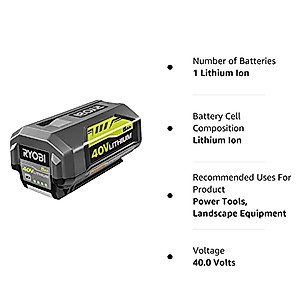 Ryobi OP4050A 40-Volt Lithium-Ion 5 Ah High Capacity Battery