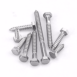 Glvaner (15 pcs) 5/16" x 1-1/2" Stainless Steel Hex Head Lag Bolts, Hexagonal Head Lag Screws, 304 Stainless Steel 18-8, Secure Hold for Wood