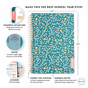 PPP Academic Planner 2023-2024 (Floral) - Student Planner | Weekly & Monthly Checklist | Class Schedule Layout | Budget & Savings Worksheets | Sturdy Coil Binding w/Stickers | Poly Laminated Cover…