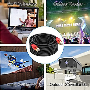 Cat 8 Ethernet Cable 200 FT, Heavy Duty 26AWG Cat8 Internet Cable LAN Network Cable High Speed 40Gbps, 2000Mhz SFTP Ethernet Cables, Weatherproof S/FTP UV Resistant Indoor & Outdoor Ethernet Cable