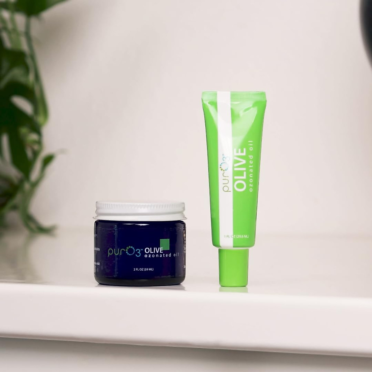 Pur O3 Fully Ozonated Olive Oil - Pure, Natural, Organic Ozonated Oil - Olive Oil Skin Care from Ozonated Oil, Oxygenated Olive Oil - Ozone Oil in a Glass Jar, 2 oz