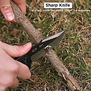 Augenweide EDC Folding Pocket Knife for men with Liner Lock - Utility Sharp Camping Knives with Clip, Seatbelt Cutter, Glass Breaker Multi Tool Knife for Outdoor Emergencies (Green)