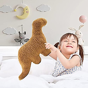 SNOWOLF 27.5" Cute Dino Nugget Pillow Soft Squishy Dinosaur Chicken Nugget Pillow Plush Toy for Decorations (Can't Stand Still), Creative Gift Ideas for Boys Girls Easter Birthday (Brontosaurus)