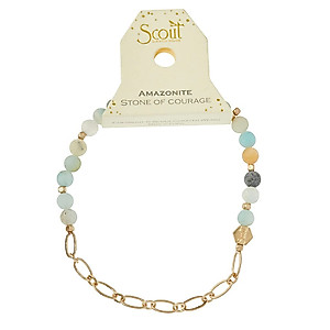 Scout Curated Wears - Mini Stone w/Chain Stacking Bracelet - Amazonite/Gold