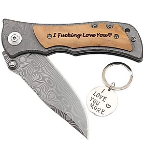 Corfara Engraved Tactical Assisted Opening Pocket Knife, Gifts for Men Anniversary, Valentines Day Gifts for Him, Personalized Husband Gifts, Boyfriend Birthday Gifts, Love You Gifts
