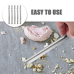 Healeved Crumb Sweeper, 5Pcs Stainless Steel Restaurant Crumb Cleaners Crumb Scraper Food Remover Desk Cleaning Tool for Tablecloth Waiters Waitresses Servers Silver