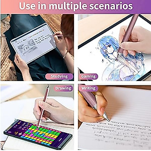 Stylus Pens for Touch Screens, Black Ballpoint Pen with Stylus Tip, 3 in 1 Stylus Pen for iPhone/iPad/Tablet/Android/Microsoft/Surface, Universal Stylus Compatible with All Touch Screens (Rose Gold)