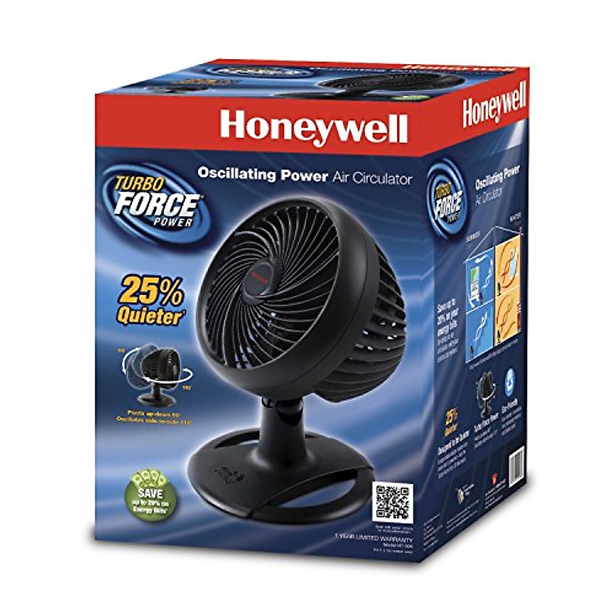 Honeywell Turbo Force Oscillating Table Fan, HT-906 (Renewed)