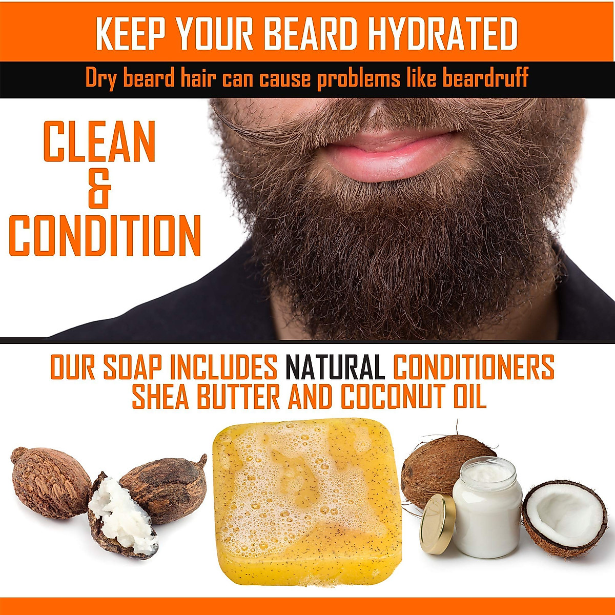 Tame's Orange Walnut Beard Soap and Tame's Hair and Beard Armor Bundle